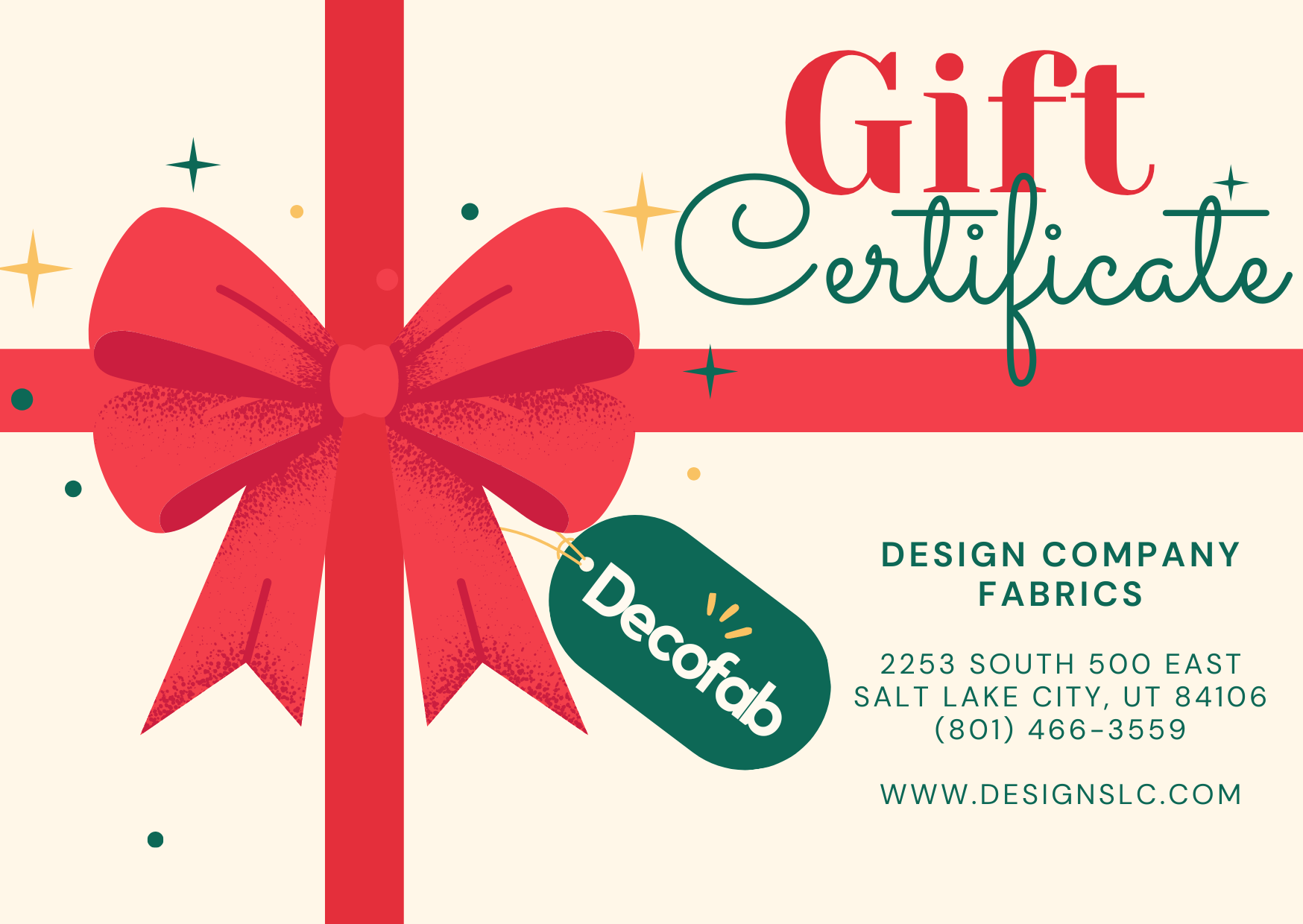 Gift Certificates – Design Company Fabrics
